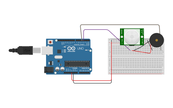 Circuit design Arduino sensor de proximidade - Tinkercad Circuit design Arduino sensor de proximidade - Tinkercad
