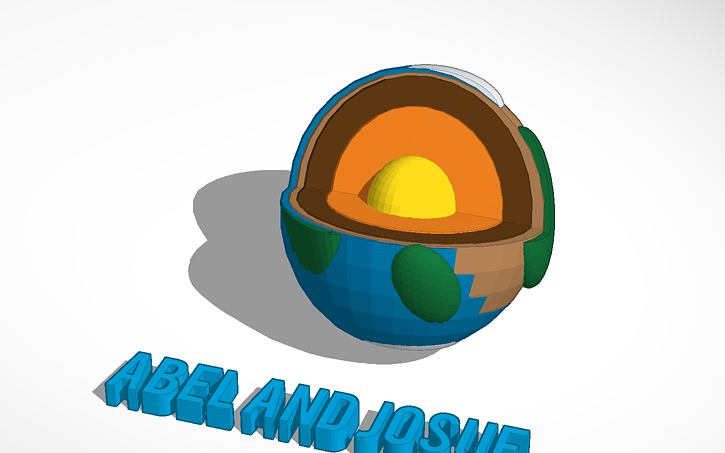 3D design abel and josue earth and its layers | Tinkercad