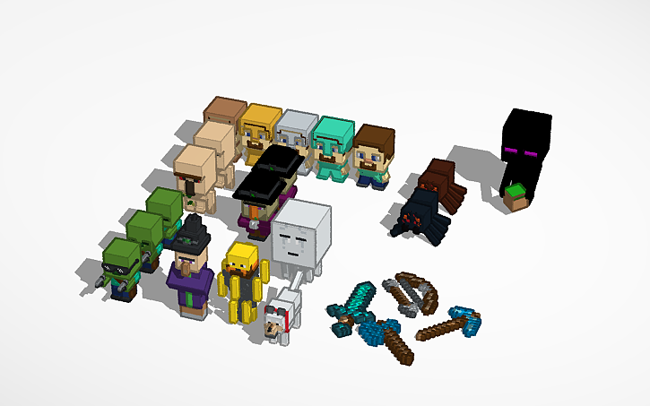 3D design Minecraft Items - Tinkercad