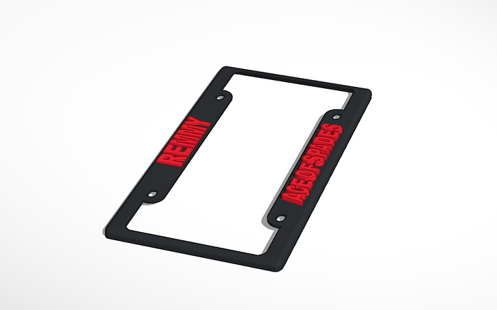 3D design license plate frame - Tinkercad