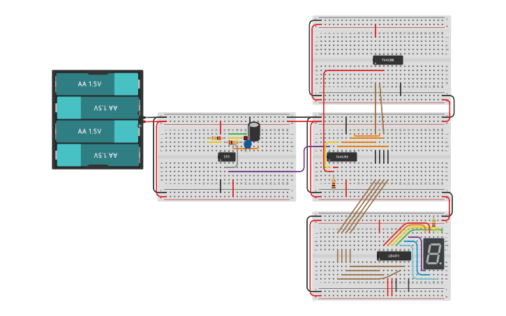 Circuit design Modular 0-9 Up Counter - Tinkercad