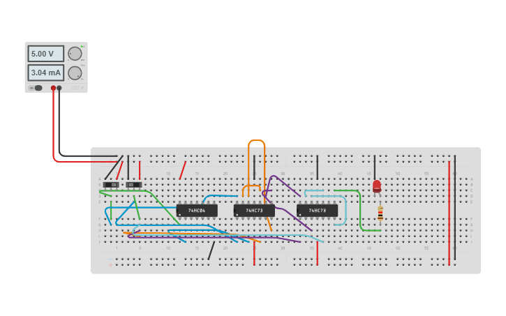 Circuit design SISO SHIFT REGISTER - Tinkercad
