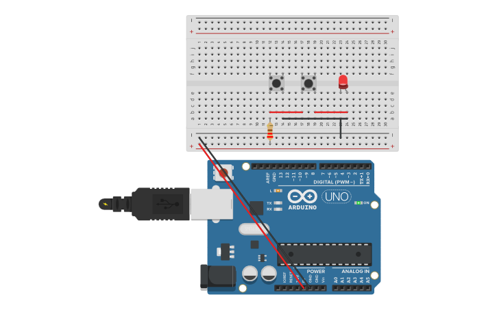 Circuit design Led con pulsanti in parallelo | Tinkercad Circuit design Led con pulsanti in parallelo | Tinkercad