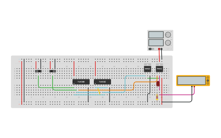 Circuit design 1-bit Tristate buffer - Tinkercad