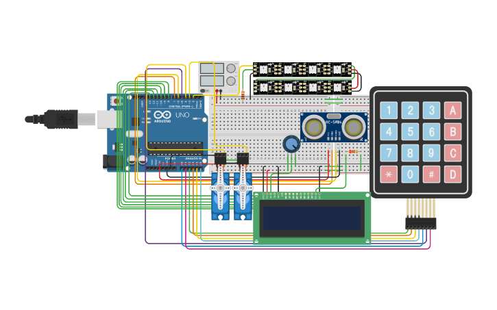 Circuit design sistema de seguridad - Tinkercad