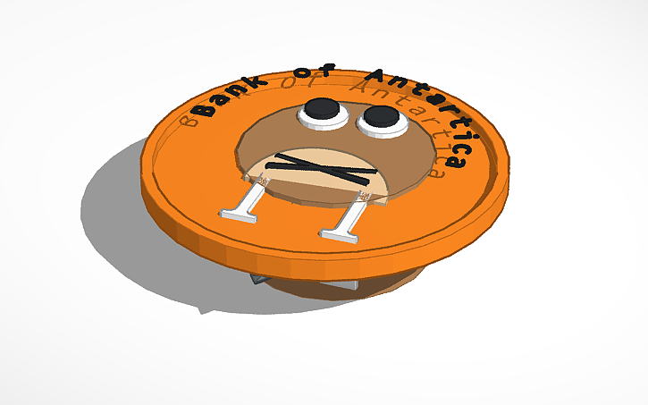 3D design Bank of Antartica coin (Walrus!) - Tinkercad