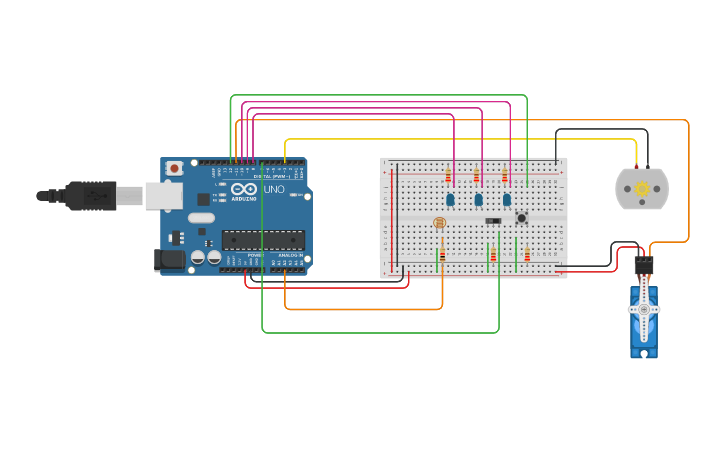 Circuit design Bote de Basura Inteligente - Tinkercad