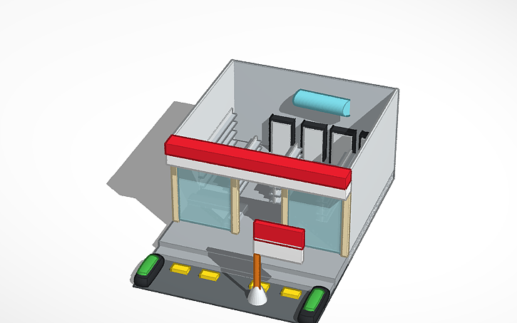 3D design Mini Market Aisyah - Tinkercad