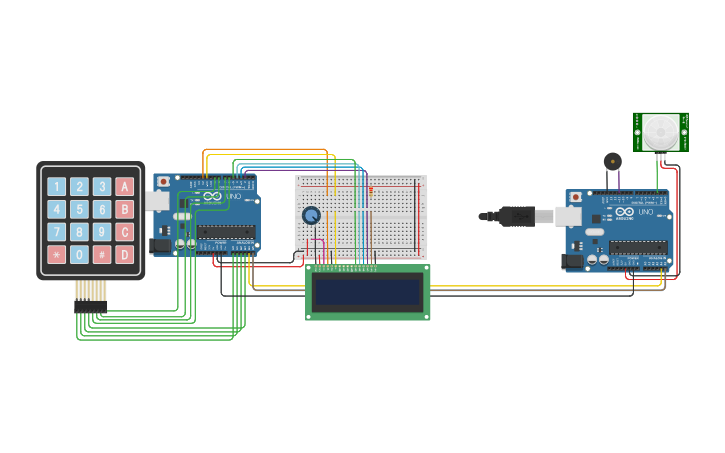 Circuit Design Intruder Detection Alarm System Tinkercad