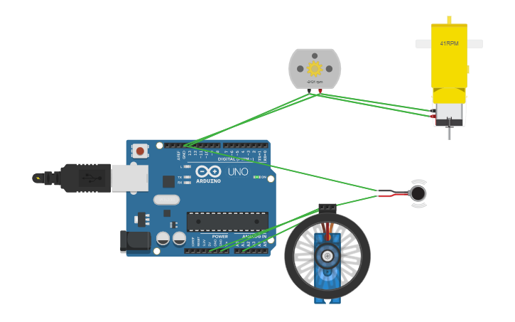 Circuit design runing Gearmotor,DC & Vibration Motor,Servo using UNO,1 ...