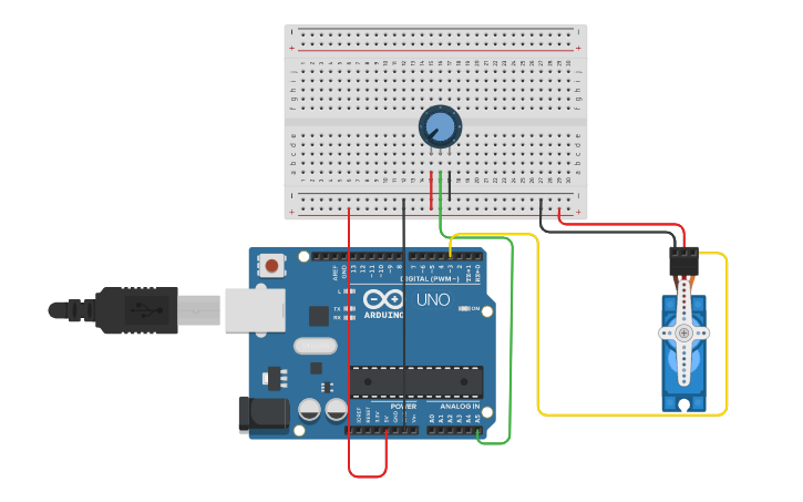 Circuit design Servo Knob | Tinkercad