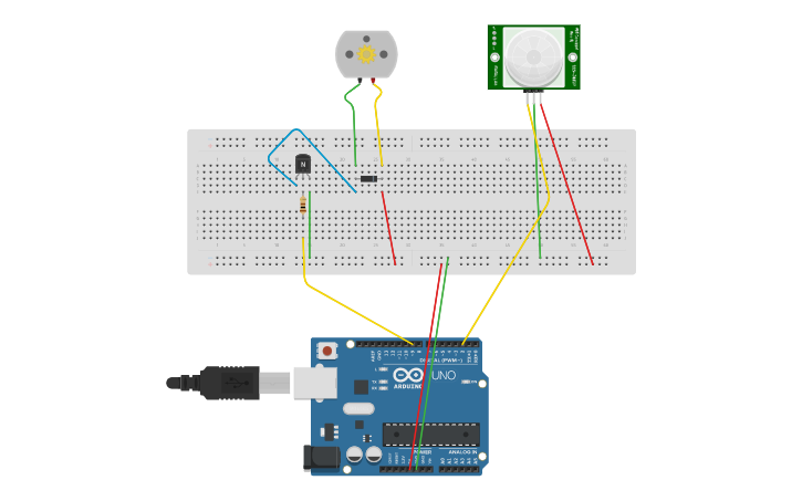 Circuit design Arduino DC Motor Q2 | Tinkercad