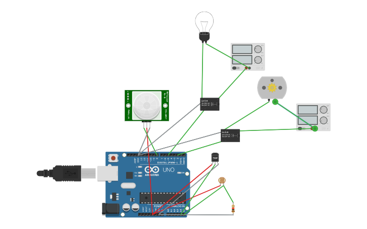 Circuit design automatic light control - Tinkercad
