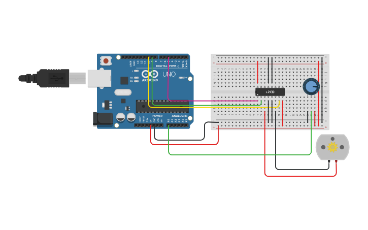Circuit design Potencjometr | Tinkercad