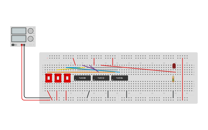 Circuit design Izabela - 6 mapa KARNAUGH | Tinkercad
