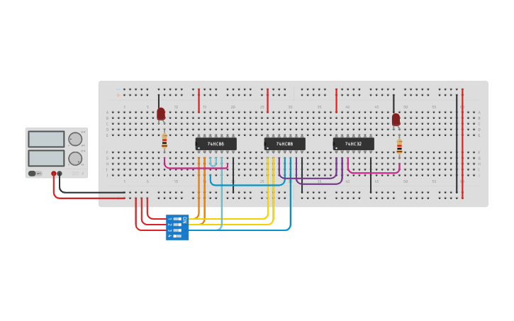 Circuit design Full Adder - Tinkercad