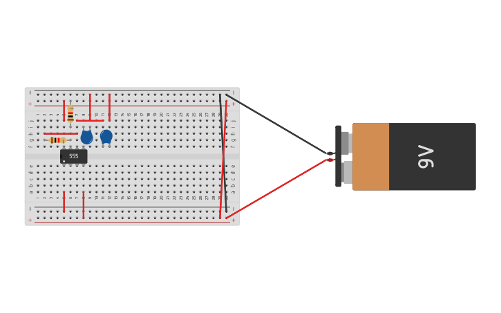 Circuit design N555 Astable - Tinkercad