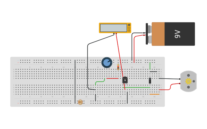Circuit design Transitor BJT | Tinkercad