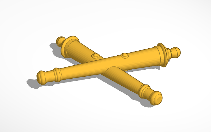 3D design Copy of Field Artillery, The King of Battle - Crossed Cannons ...