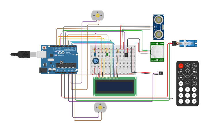 Circuit Design Ir Sensor Human Detection Robot Tinkercad