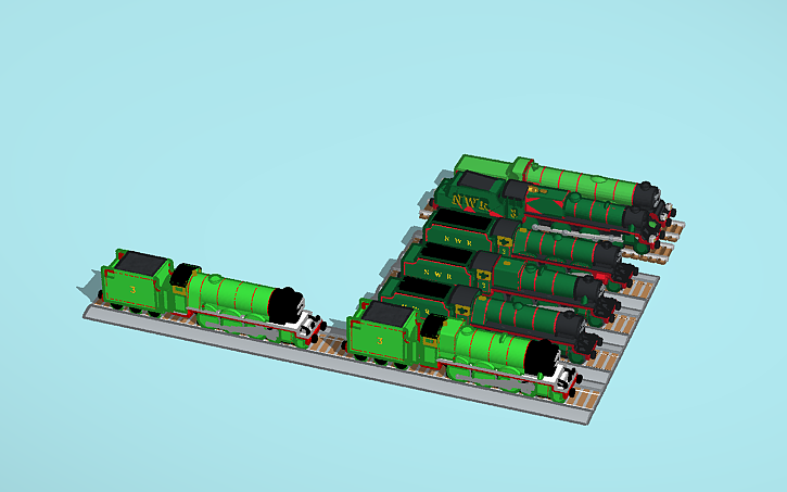 3D design Henry the Green Engine (Stanier Black 5 & Gresely A1 ...