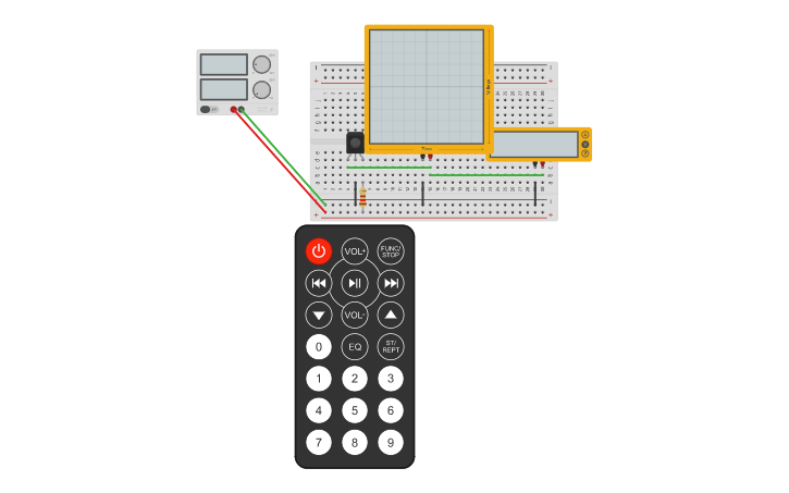 Circuit design IR emitter and IR sensor - Tinkercad