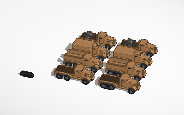 3D design Armored Trucks - Tinkercad