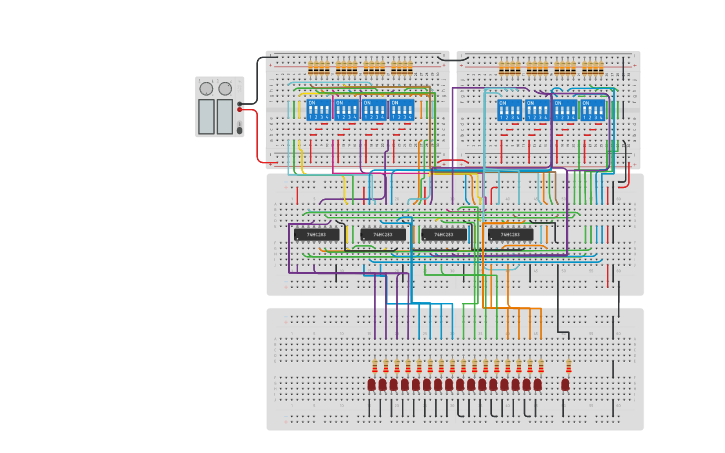 Circuit design SUMADOR DE 16 BITS - Tinkercad