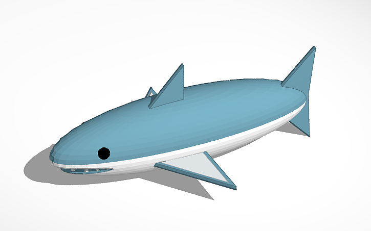 3D design Great White Shark - Tinkercad