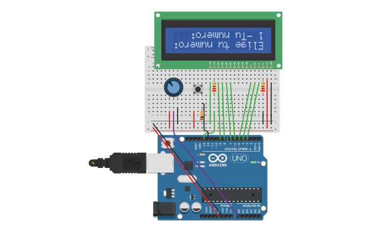 Circuit design Pantalla LCD | Tinkercad