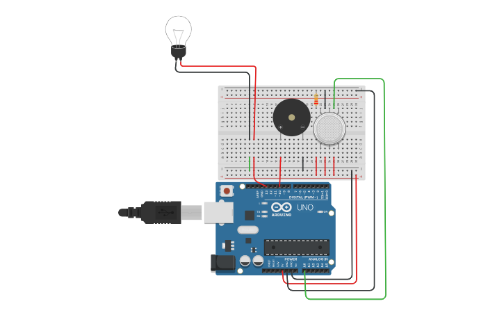 Circuit Design Gas Sensor Tinkercad