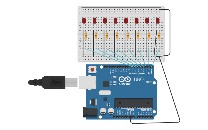 Circuit Design Binary Counter Tinkercad