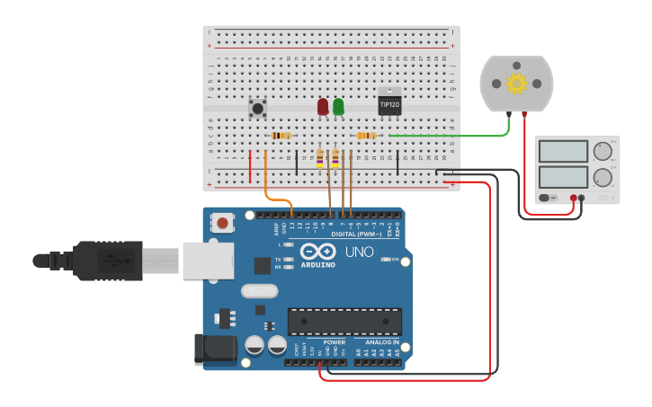 Circuit design Comando Motor elétrico com sinalização ligado/desligado ...