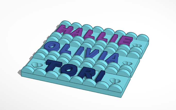 3D design Three Namecard template | Tinkercad