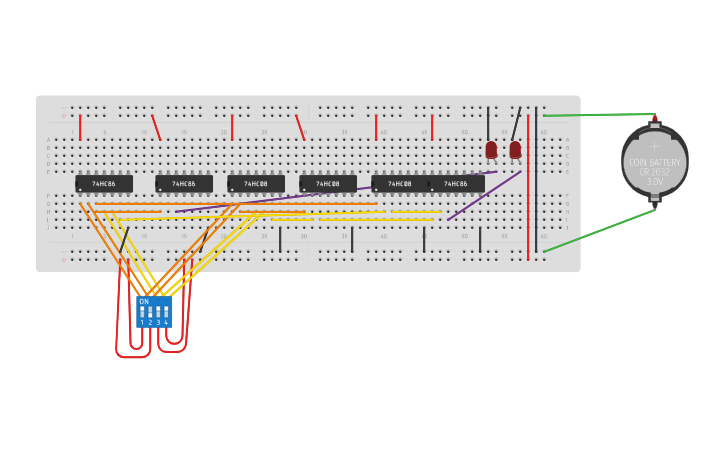 Circuit design Somador completo 2 bits 2 chance - Tinkercad
