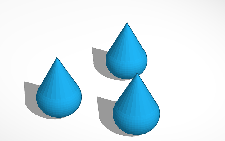 3D design water droplets - Tinkercad