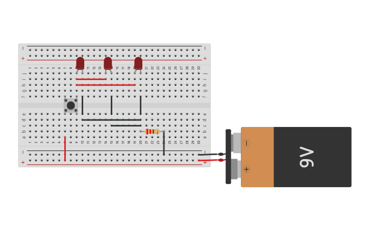 Circuit design Parallel with Single Switch - Tinkercad