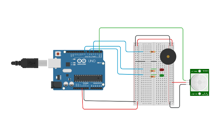 Circuit design Motion Sensor - Tinkercad