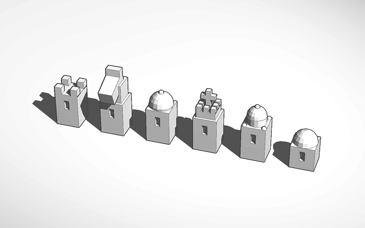 3D design Modernist Chess Set (Piece Sample) | Tinkercad