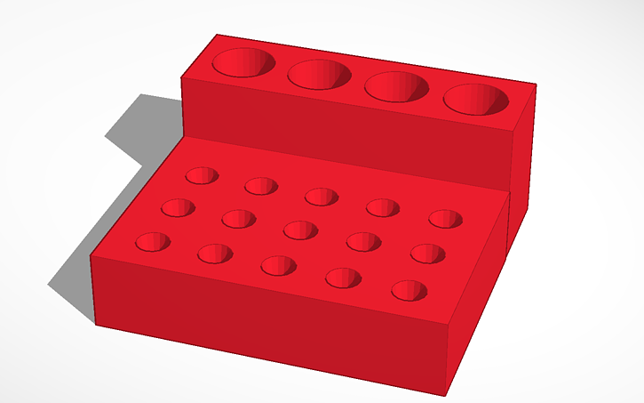 3D design 0.2mL & 1.5mL PCR Tube Rack - Tinkercad
