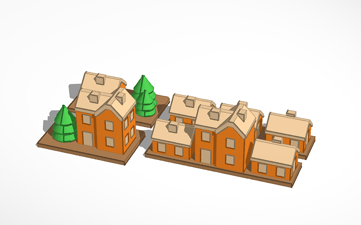 3D design street 1-buildings - Tinkercad