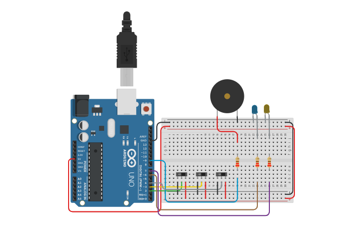 Circuit design Programmazione con codici arduino - Tinkercad
