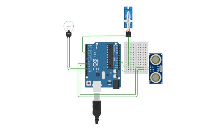 Circuit design Automatic Hand Sanitizer Dispenser - Tinkercad