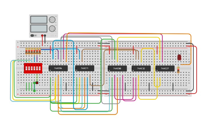 Circuit design SEM 4 ANALISIS DE CIRCUITOS COMBINACIONALES | Tinkercad