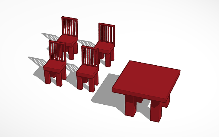 3D design table set 2 - Tinkercad