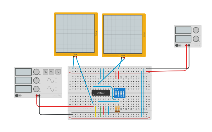 Circuit design Ejercicio 2, simulación de FLIP FLOP J-K (74H C73 ...