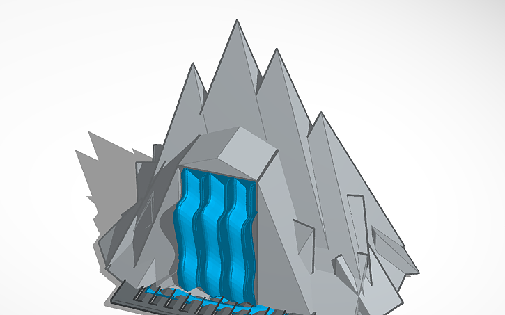 3D design waterfall door - Tinkercad