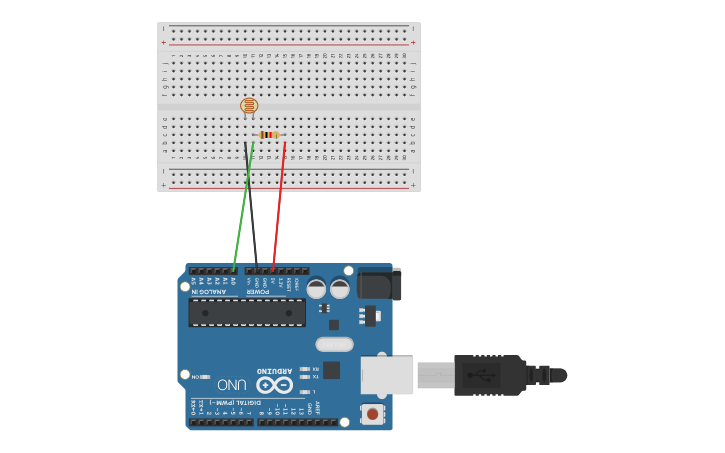 Circuit design LDR - Tinkercad