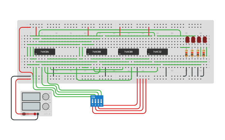 Circuit design Binary to Gray Code Converter implemented with BASIC ...