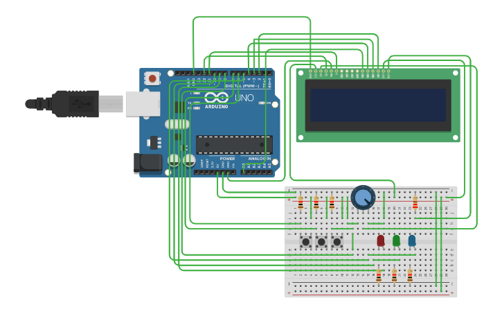 Circuit design LCD_MENU - Tinkercad
